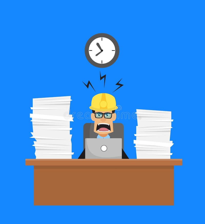 Technician Engineer Worker - Frustrated from Office Work Stock ...