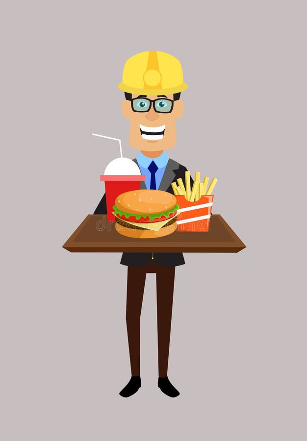 Technician Engineer Worker - Presenting Fast Foods Stock Illustration ...