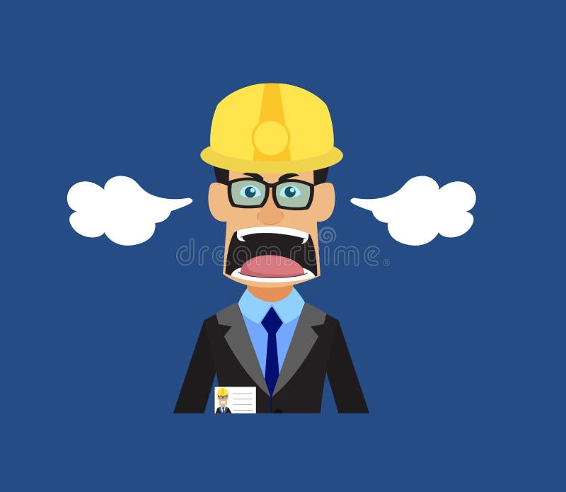 Technician Engineer Worker - Screaming in Aggression Stock Illustration ...