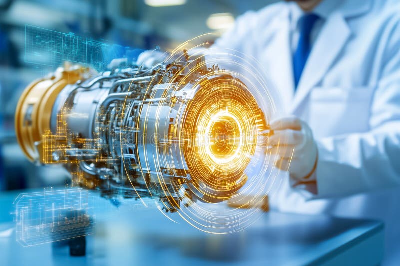 A Technician Examines a Mechanical Device in a Clean, Modern ...