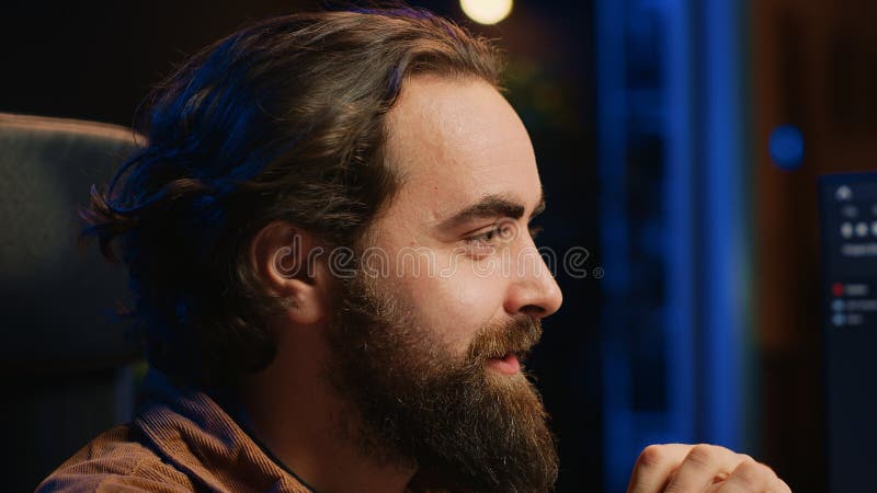 Technician Feeling Relieved after Removing All Code Bugs, Shaking Fist ...