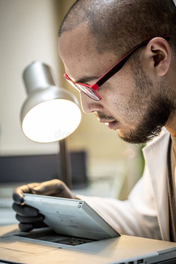 Technician Fixing Computer Hardware Stock Photo - Image of caucasian ...
