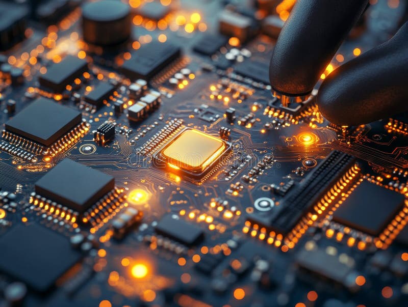 Technician is Fixing Mobile Phone Circuit Stock Photo - Image of chips ...