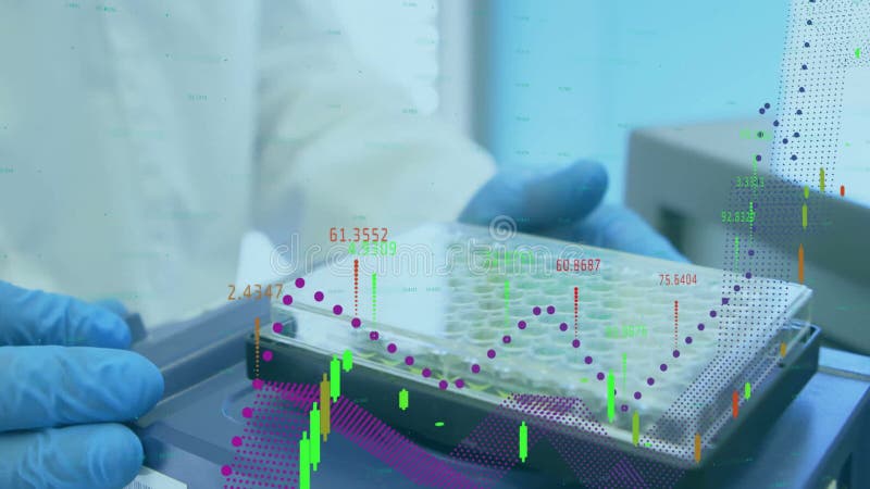 Technician Gripping, Aligning Plate into Reader, Generating Data ...