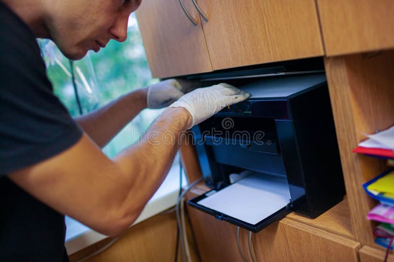 Cleaning Printer Toner Cartridge Stock Photo - Image of laserjet ...