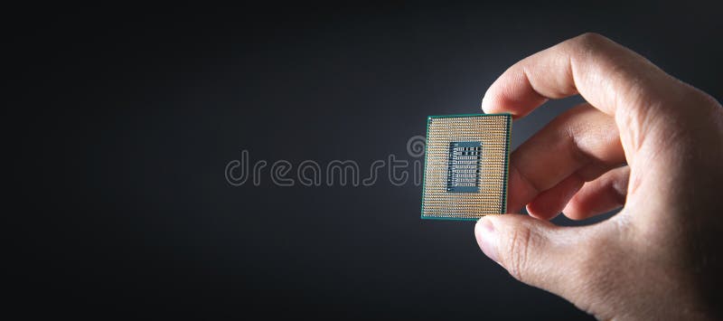 Technician Hand Holding Cpu Processor of Pc Stock Image - Image of ...