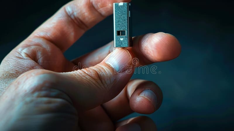 Technician Holding Hardware Security Key for Secure Authentication ...