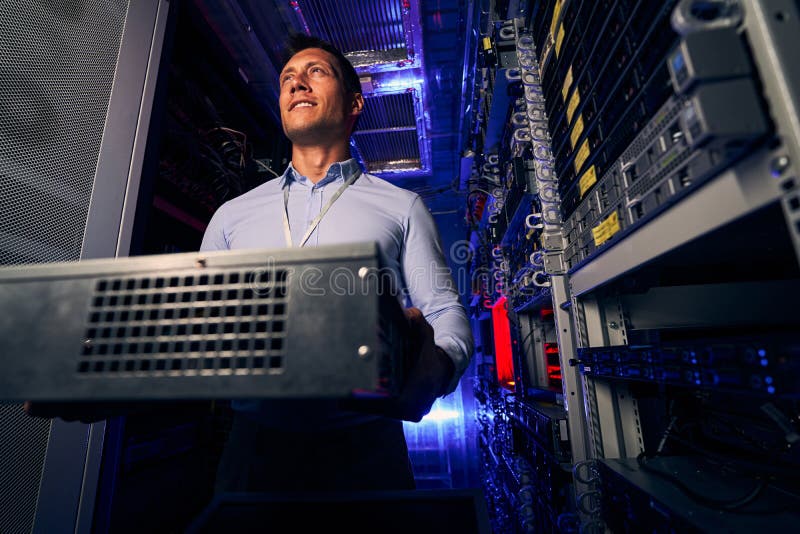 It Technician Holding New Hardware Component in His Hands Stock Image ...