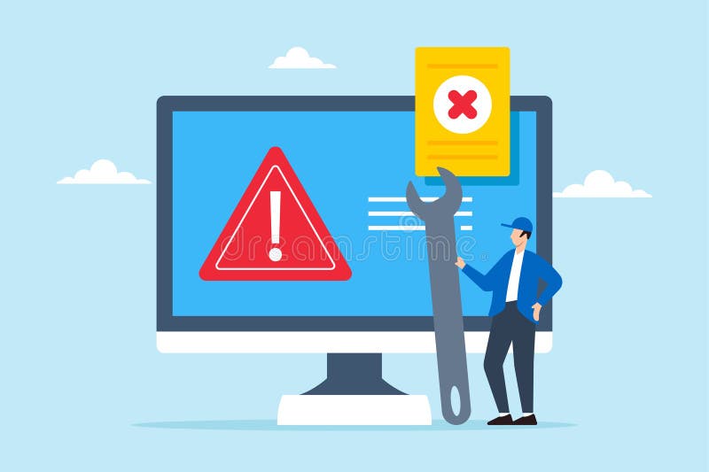 Software Problems Isolated 3d Realistic Cartoon Vector Illustrations