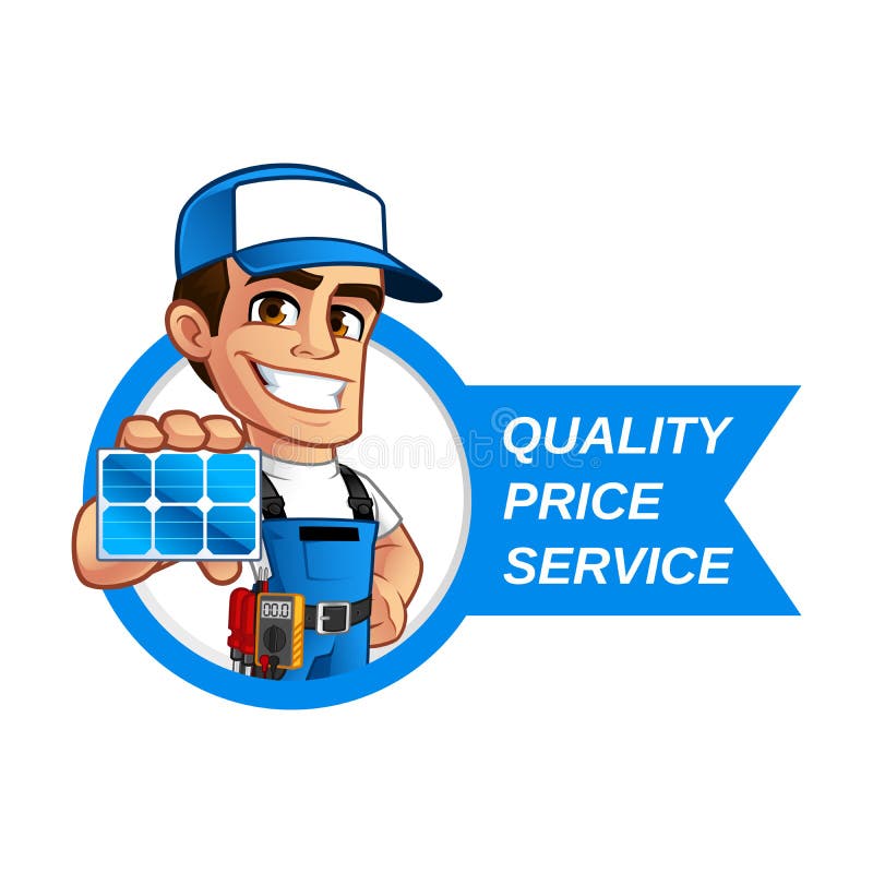 Technician Installer of Solar Panels Stock Vector - Illustration of ...
