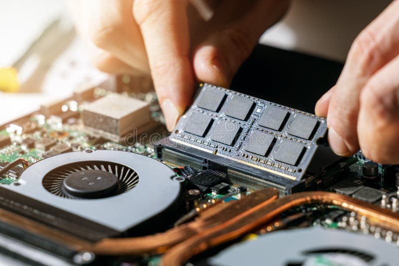 Installing Computer Hardware - Technician Install CPU on Motherboard ...