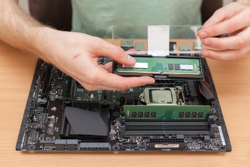 Installing Random Access Memory into PC. Stock Image - Image of memory ... Installing Random Access Memory into PC. Stock Image - Image of memory ...