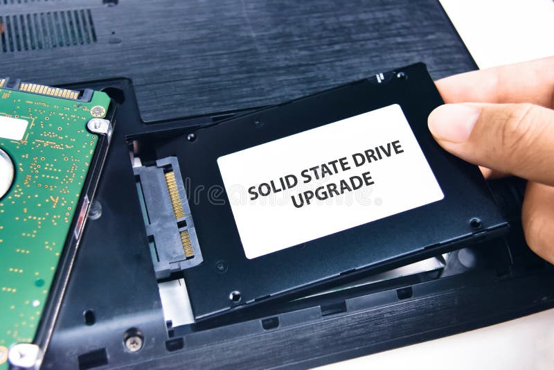 A Technician Installs a Solid State Drive SSD Stock Image - Image of ...