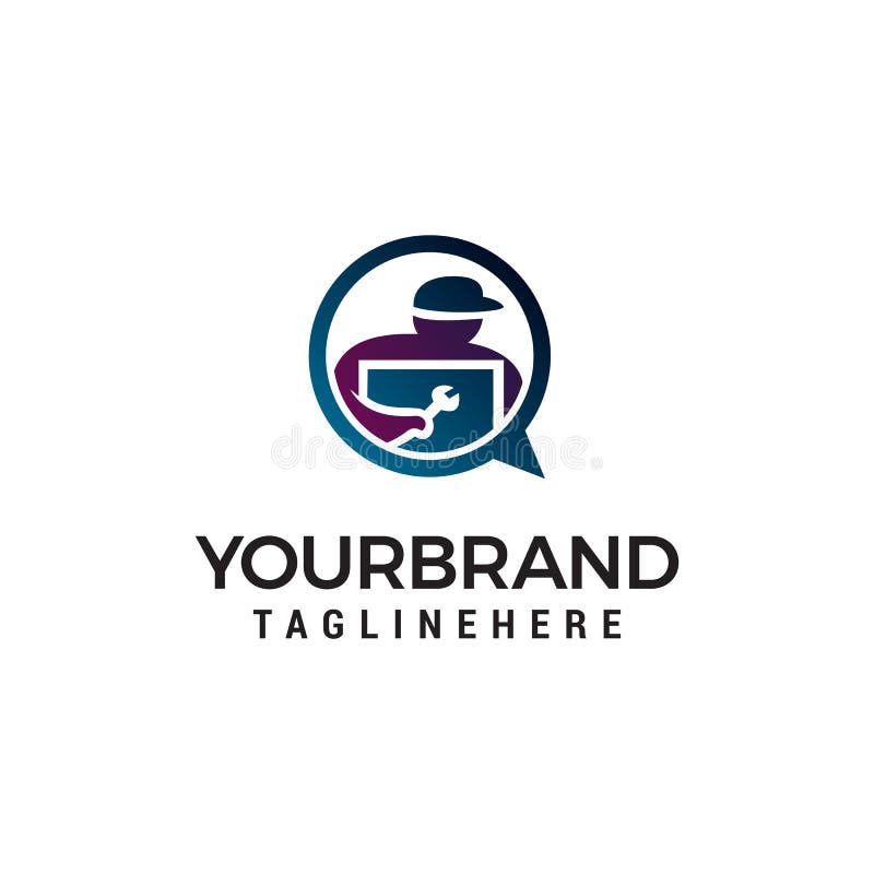 Technician Logo Design Concept Template Stock Vector - Illustration of ...