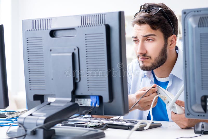 The it Technician Looking at it Equipment Stock Photo - Image of ...