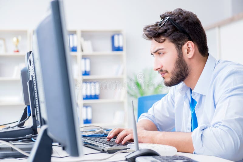 The it Technician Looking at it Equipment Stock Image - Image of ...