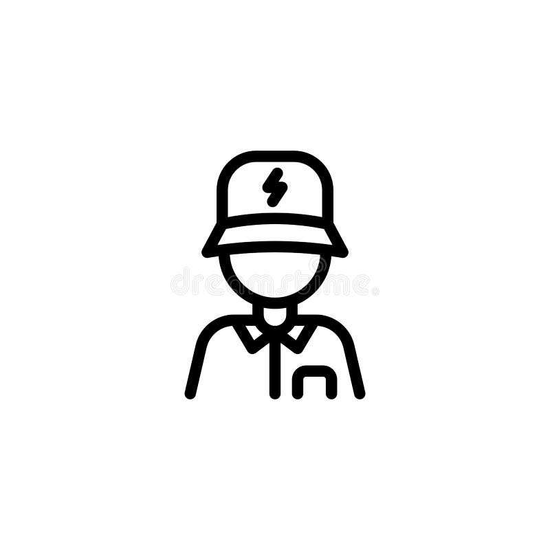 Technician Machine Electric Outline Icon, Logo, and Illustration Stock ...