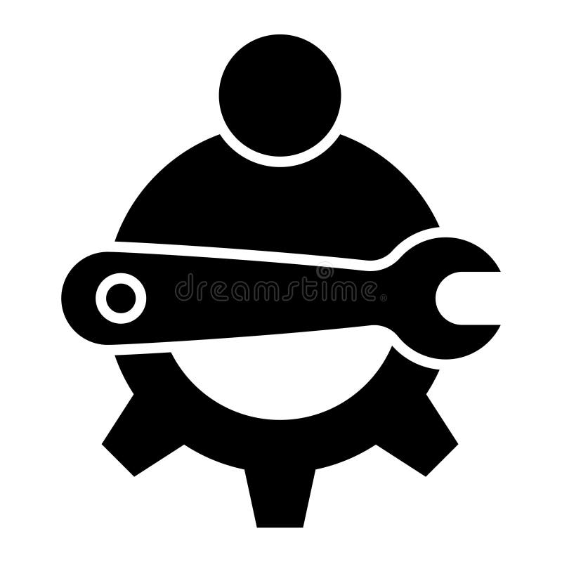 Technician Maintenance Icon Symbol Sign Isolate on White Background ...