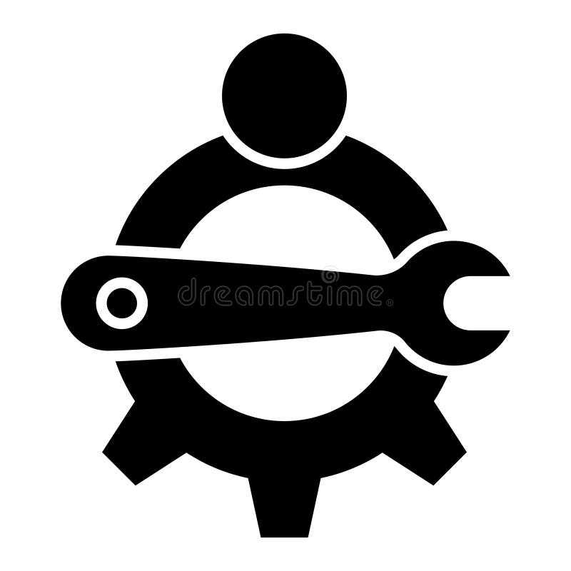 Technician Maintenance Icon Symbol Sign Isolate on White Background ...