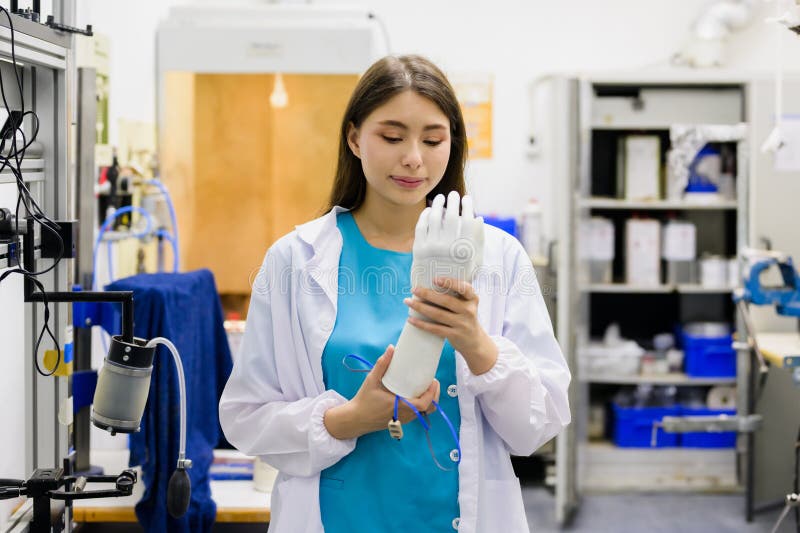 Technician Making and Checking Prosthetic Limb at Prosthetic Workshop ...