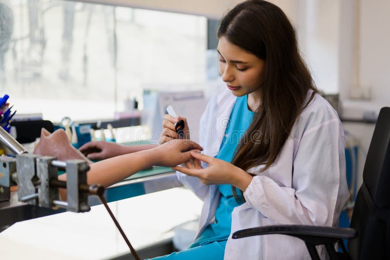 Technician Making and Checking Prosthetic Limb at Prosthetic Workshop ...