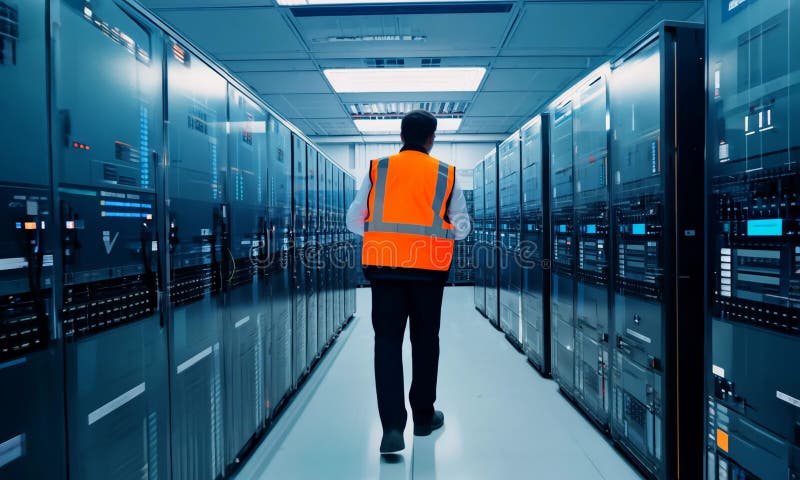 Technician Managing Data Center Network Infrastructure Stock Footage ...