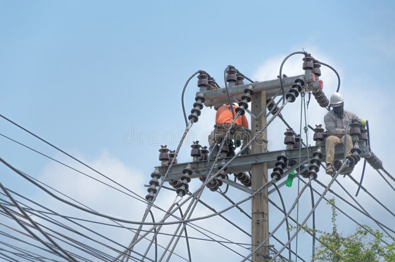 Broken Power Electric Cable White Stop Contact Stock Photo - Image of ...