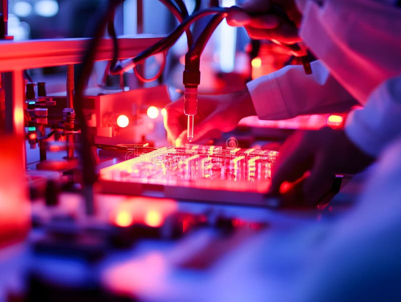 A Technician in a Modern Lab, Using Advanced Tools To Check the ...
