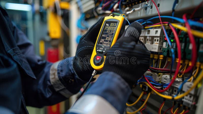 The Technician with Multimeter.AI Generated Image Stock Image - Image ...