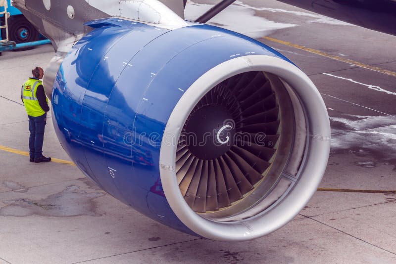 Aircraft Engine. Close-up of the Ukrainian-made AI-322 Turbojet Engine ...