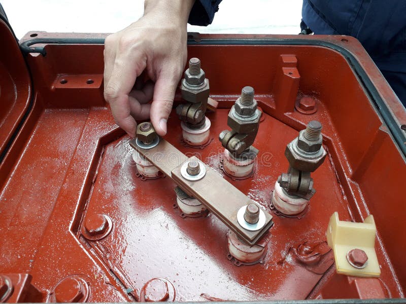 Technician Open Box of Electric Motor for Inspection and Insulation ...