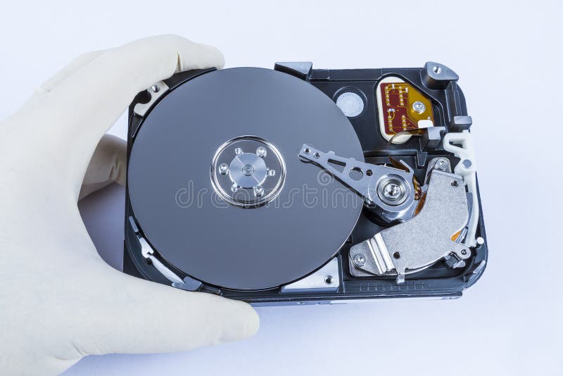 Open Hard Disk with Circular Saw Stock Image - Image of information ...