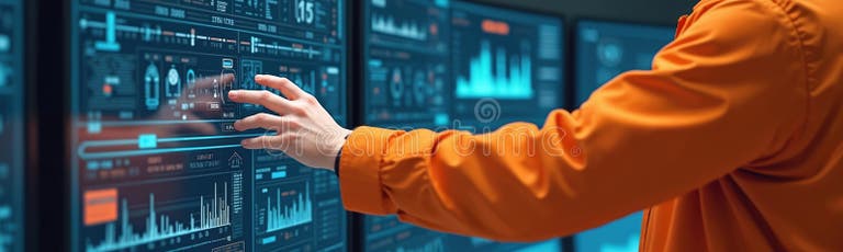 Technician in Orange Uniform Manages Digital Controls of Advanced Fuel ...