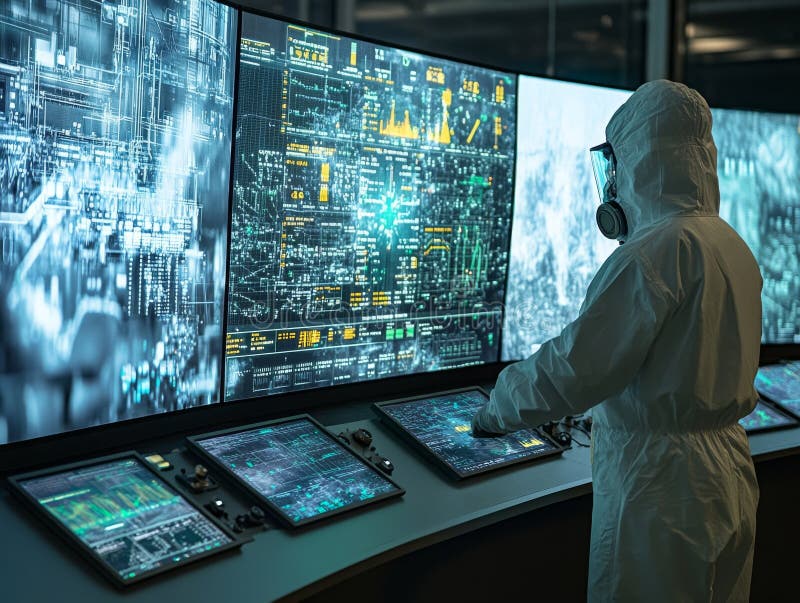 It Technician Oversees AI Neural Network Stock Photo - Image of expert ...