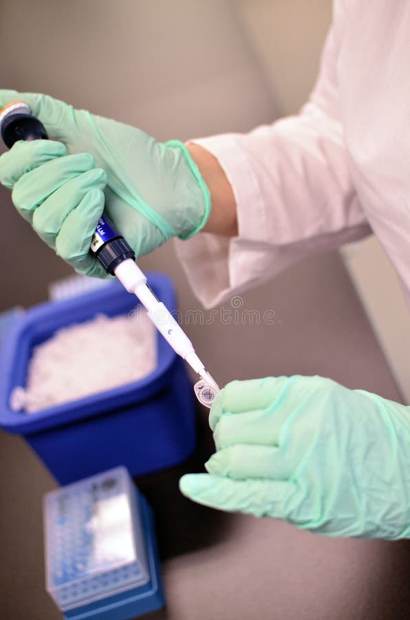 Medical Testing Equipment and Hands Holding Test Tubes Stock Image ...