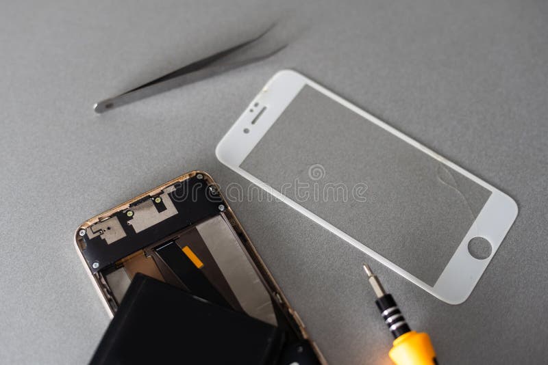 Technician Prepairing To Repair and Replace New Screen Broken and ...