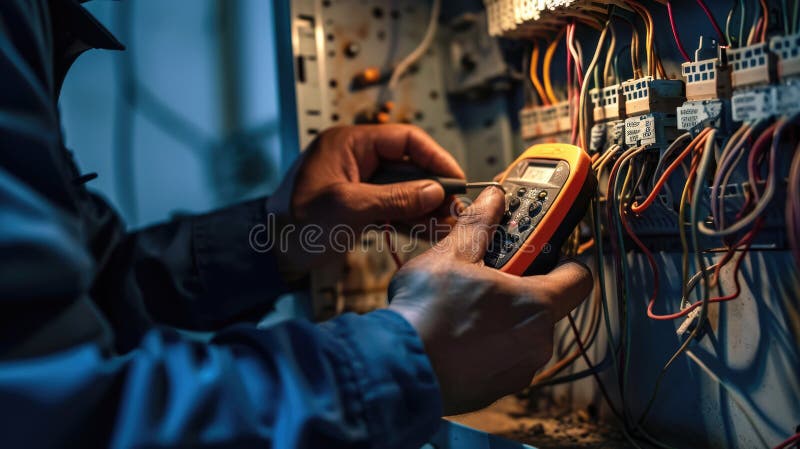 A Technician in Professional Attire is Carefully Using a Digital ...