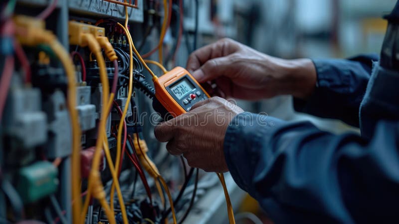 A Technician in Professional Attire is Carefully Using a Digital ...