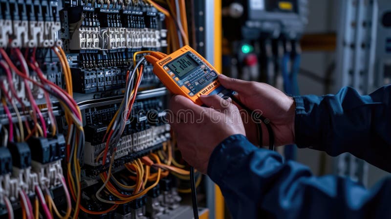 A Technician in Professional Attire is Carefully Using a Digital ...