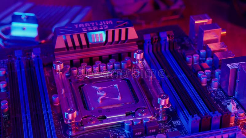 Technician Put Thermal Paste on CPU into the Motherboard Socket Stock ...