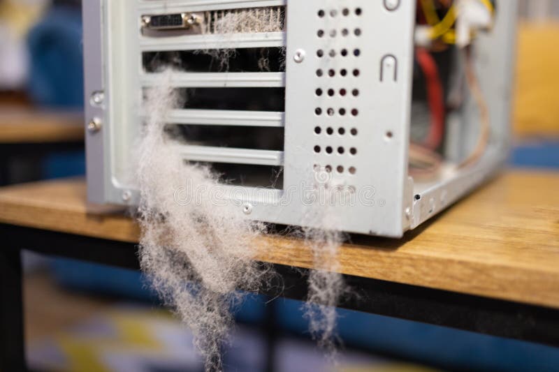 Technician Repairing a Broken Computer in a Workshop, Close-up Stock ...