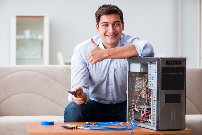 The it Technician Repairing Broken Pc Desktop Computer Stock Photo ...