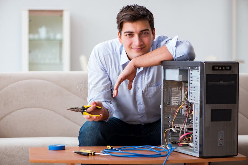 The it Technician Repairing Broken Pc Desktop Computer Stock Image ...
