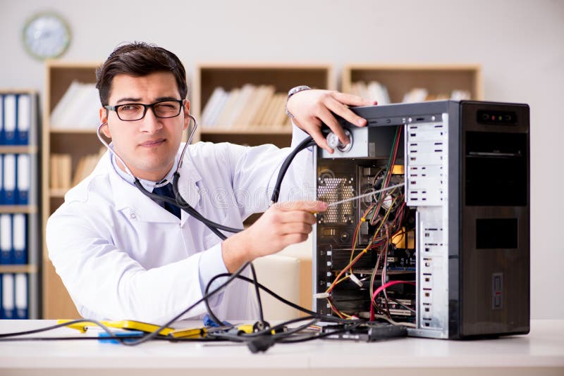 The it Technician Repairing Broken Pc Desktop Computer Stock Image ...