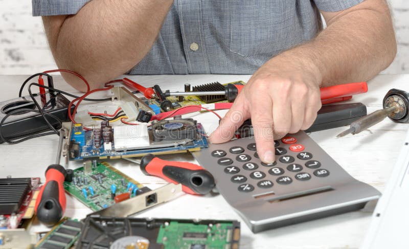 Technician Repairing a Computer Stock Image - Image of office, tech ...