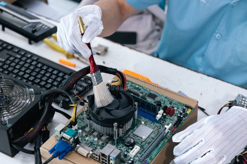 Cleaning the Cooling System on a Desktop Computer Stock Image - Image ...