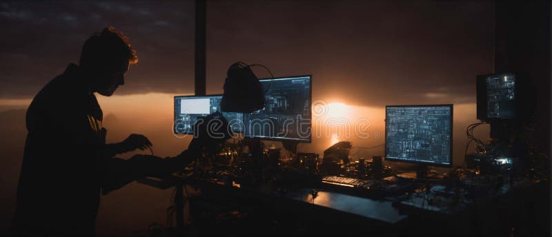 Technician Repairing a Computer Hardware. Extremely Detailed and ...