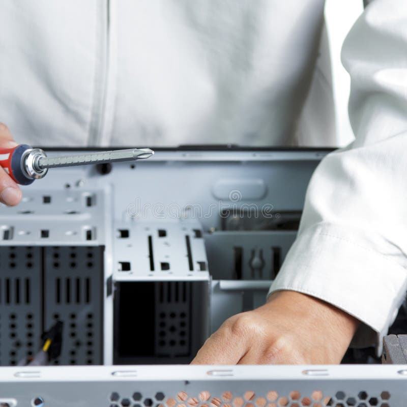 Technician Repairing Computer Hardware Stock Photo - Image of hand ...