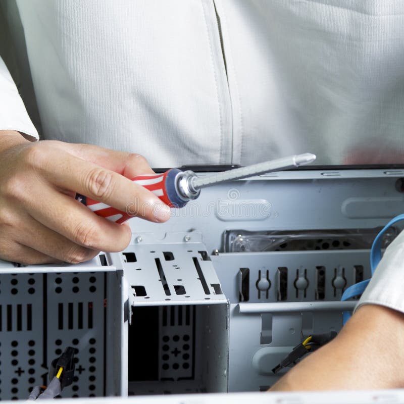 Technician Repairing Computer Hardware Stock Image - Image of ...