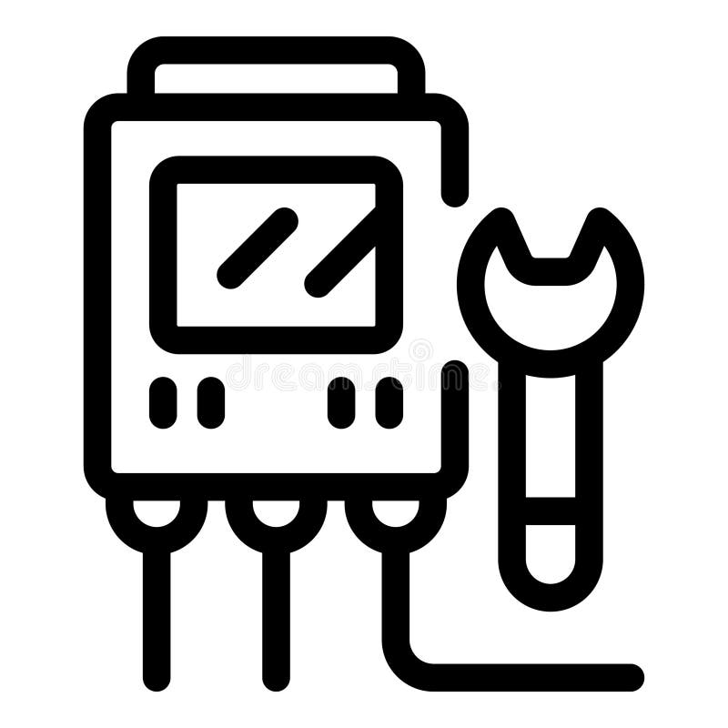 Technician Repairing Electronic Device Using Wrench Icon Stock Vector ...